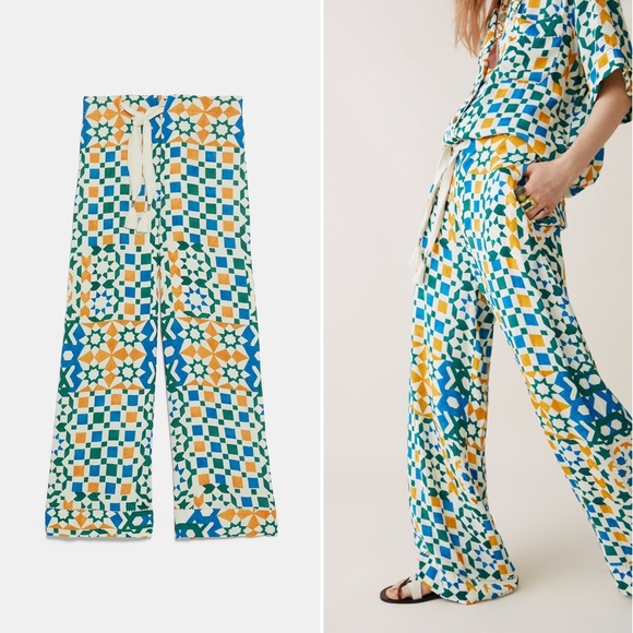 Zara | Pants & Jumpsuits | Zara Studio Spring Summer 29 Moroccan Mosaic ...